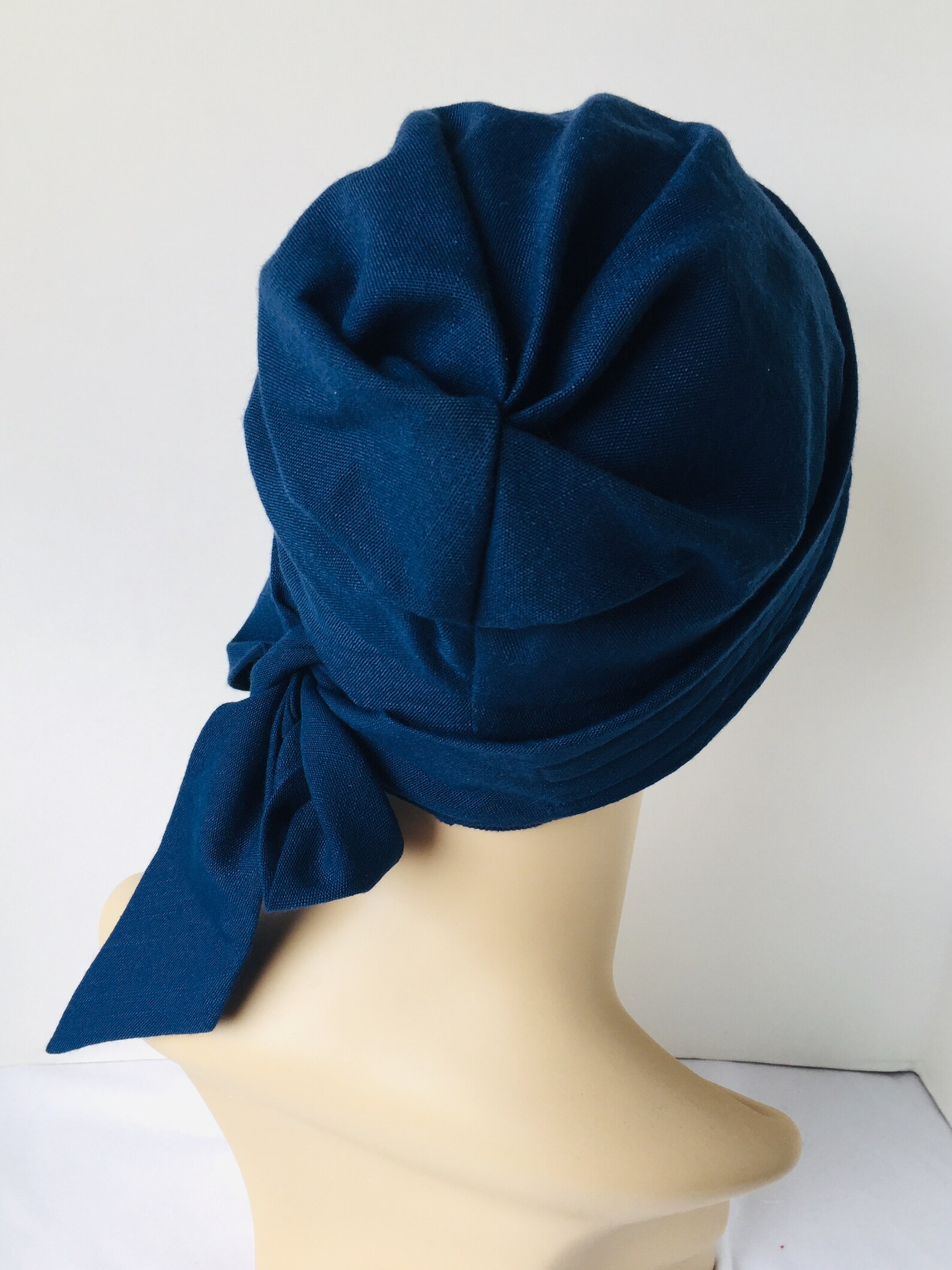 Linen-look Pull-on Turban With Quilted Sash - Etsy
