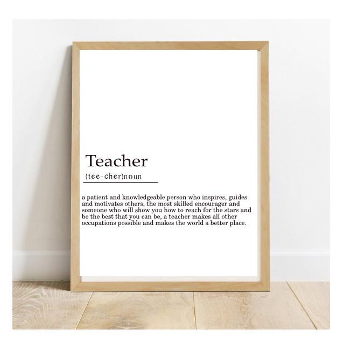 Downloadable Digital Print Novelty Teacher Noun Artwork Download Wall ...