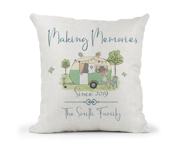 Personalised Caravan Motorhome Campervan Cream Canvas Cushion | Etsy