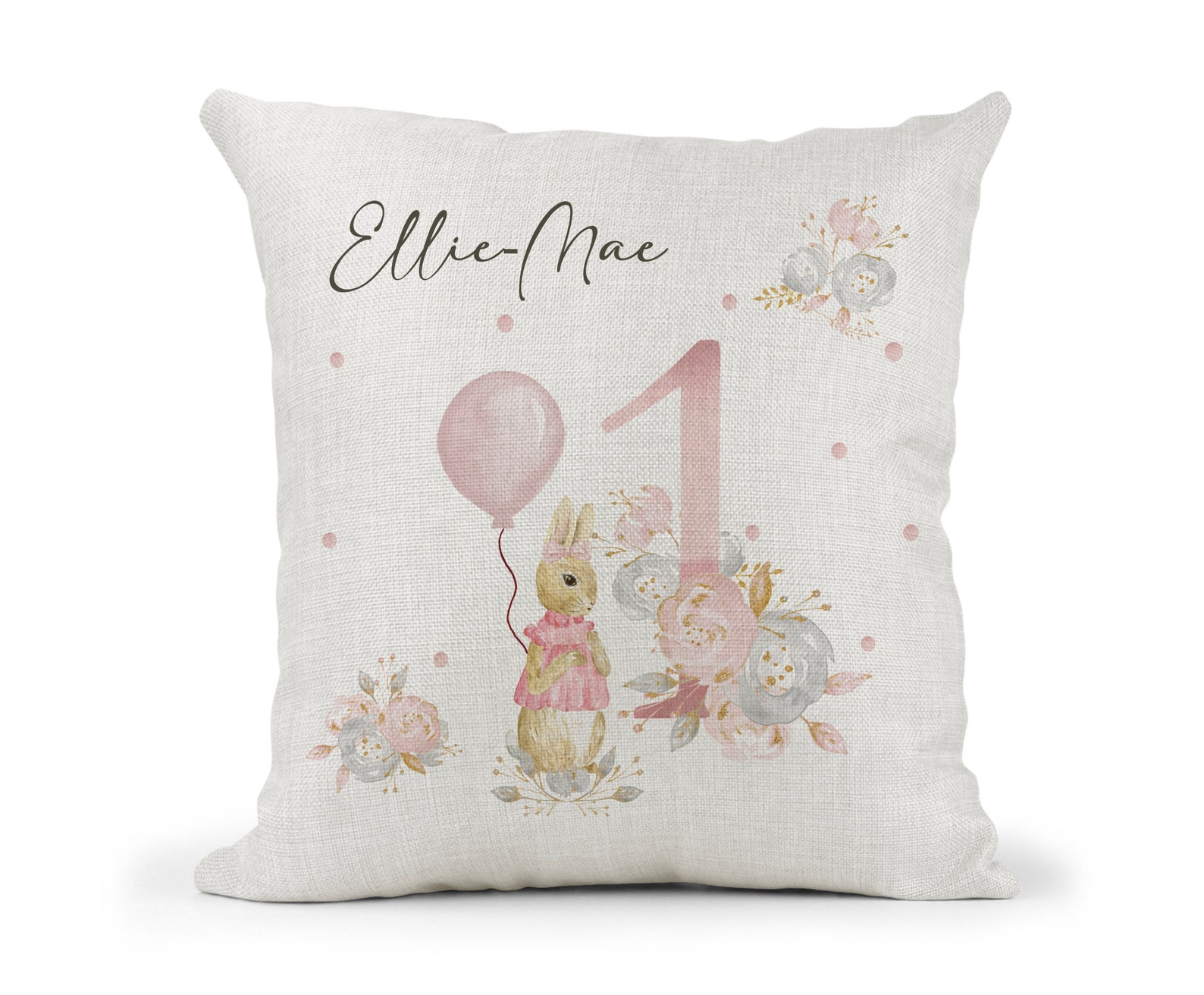 Personalised Peter Rabbit Cushion...girls 1st Birthday - Etsy UK