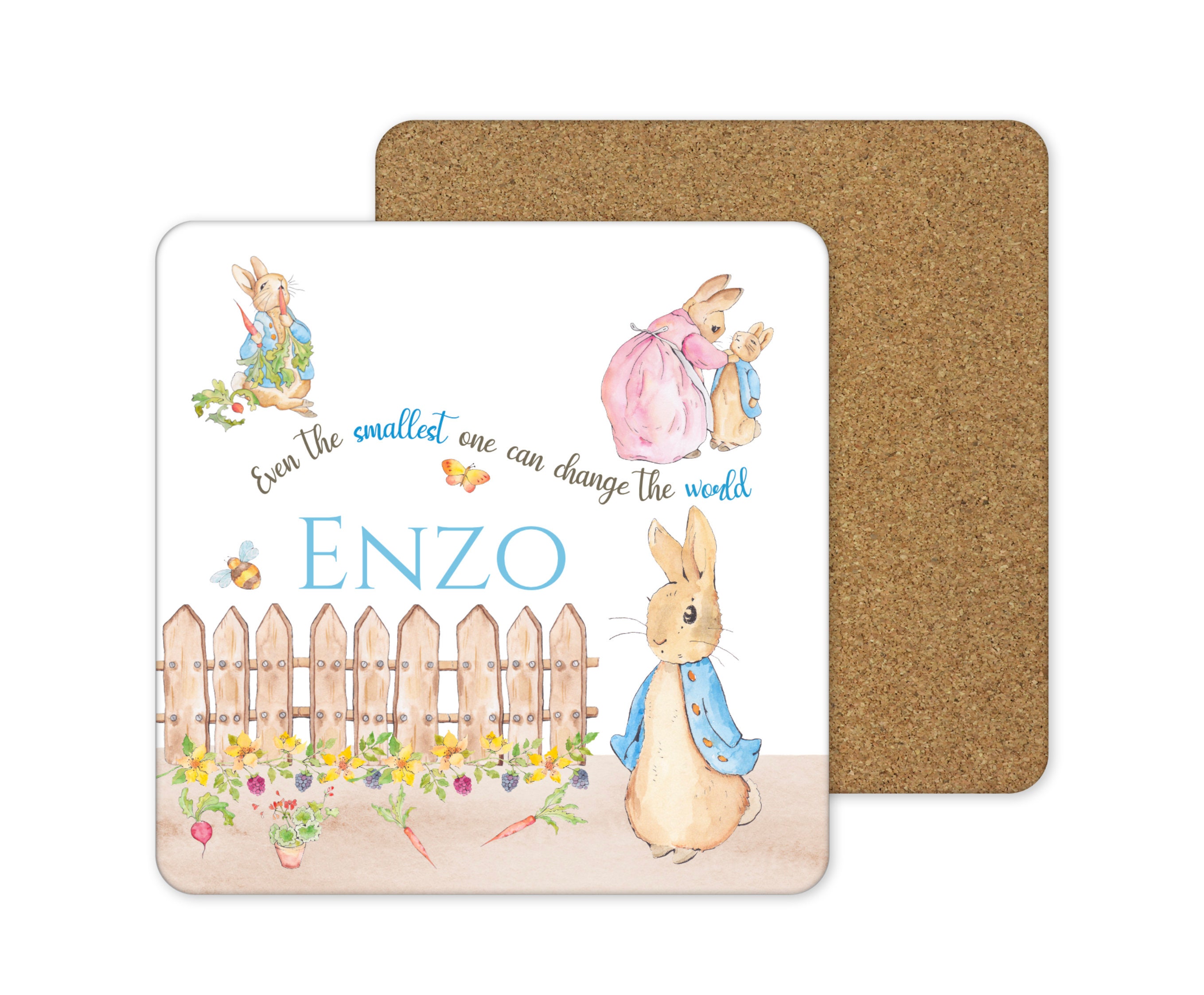 Personalised Coaster Boys Peter Rabbit Quote 1st Birthday/ Christening ...