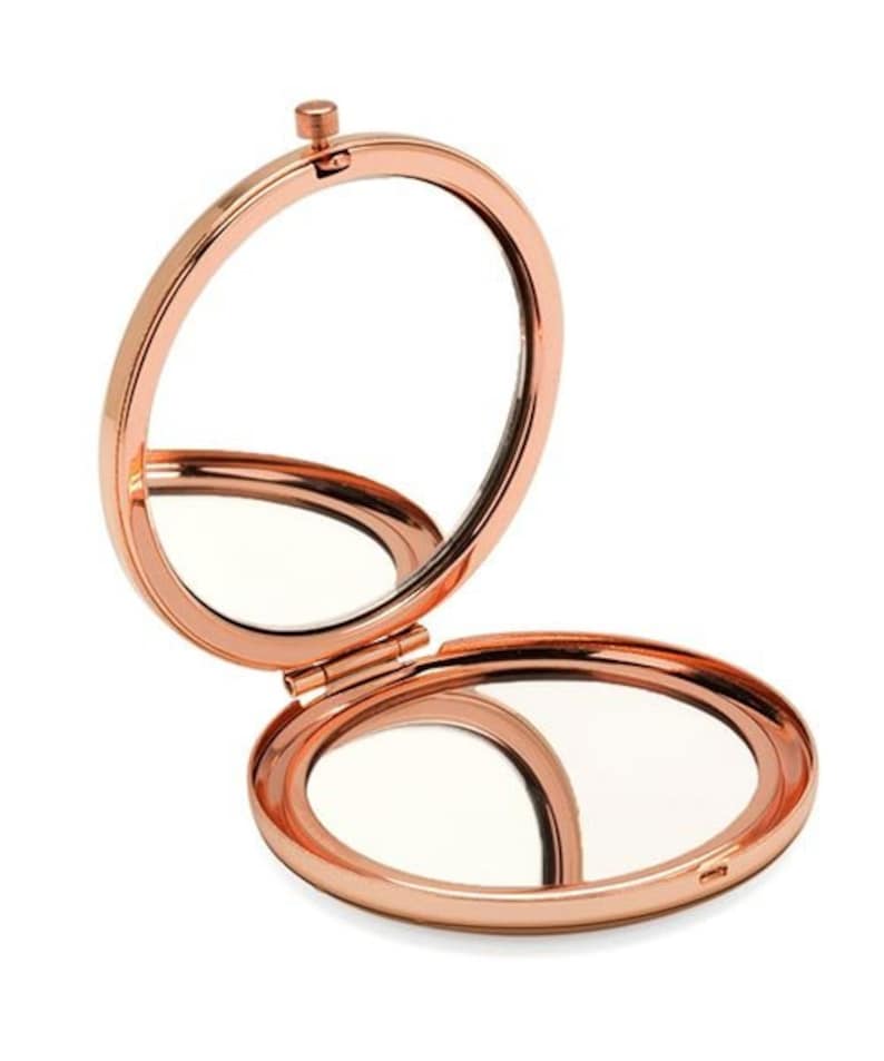 Personalised Rose Gold Compact Pocket Mirror. Navy & Blush - Etsy.de