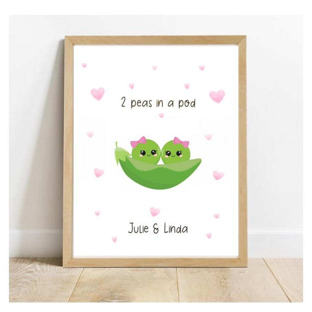 Digital Personalised Peas in a Pod Best Friends, Mother Daughter Name ...