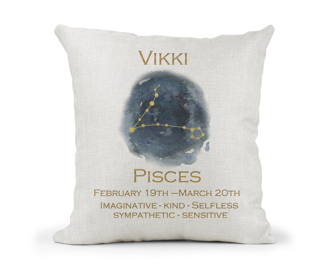 Personalised Zodiac Star Sign Gift.. Cream Cushion.. Astrology Gift ...