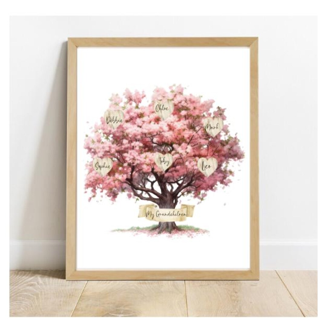 Personalised Digital Family Tree, Digital Download Wall Art Print Jpeg ...