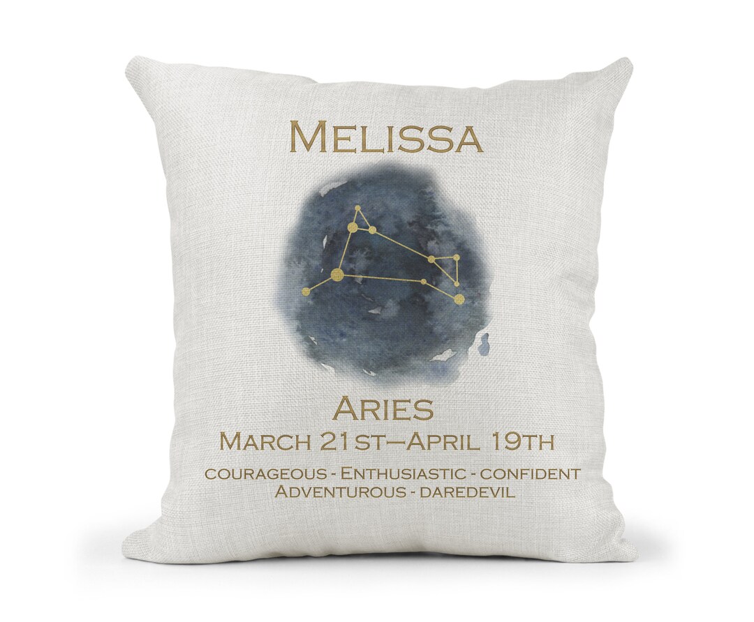 Personalised Zodiac Star Sign Gift.. Cream Cushion.. Astrology Gift ...