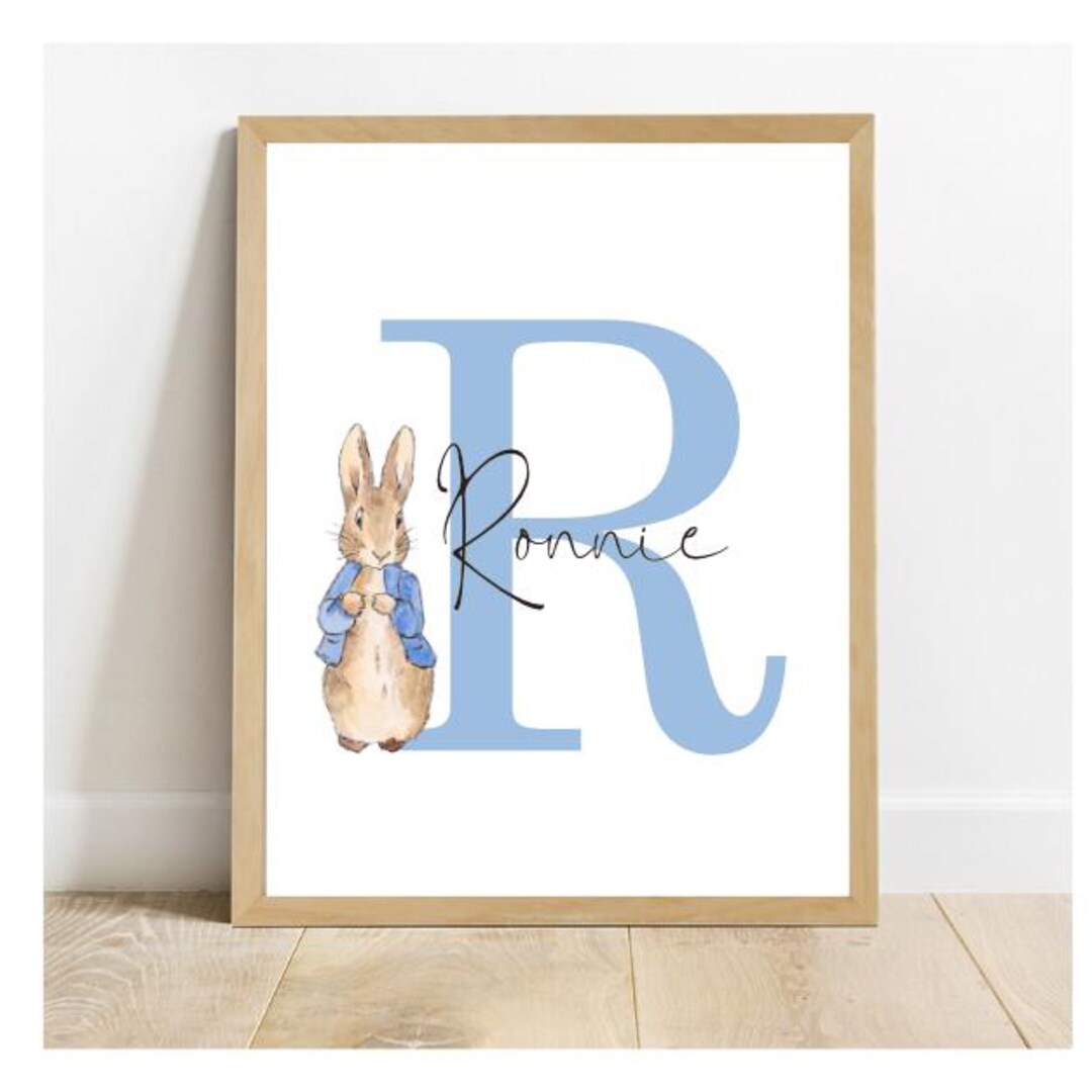 Personalised Digital Peter Rabbit Boys Name and Initial Digital ...