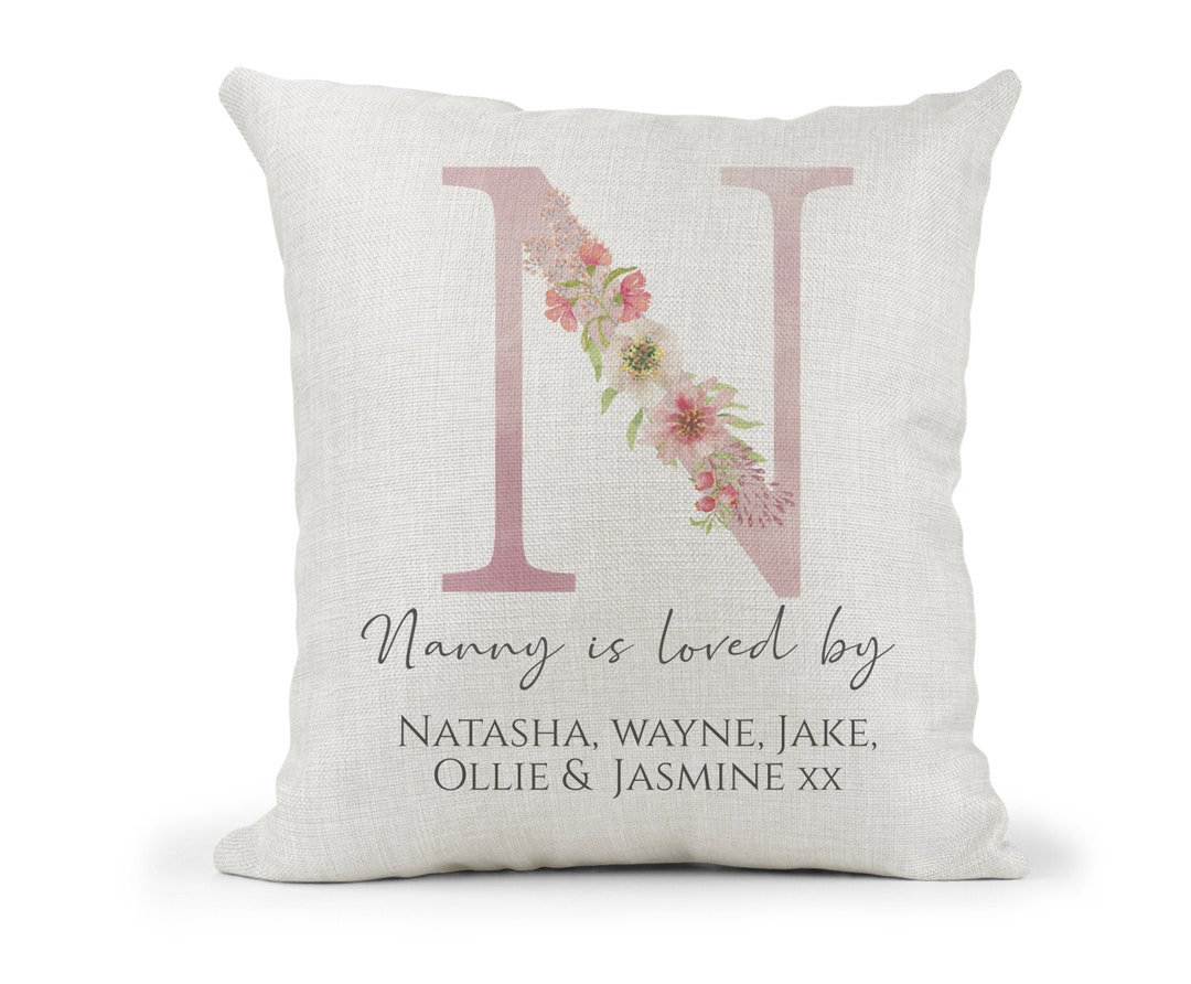 Personalised Nanny Cushion.. Loved By.. Grandchildren's Names ...