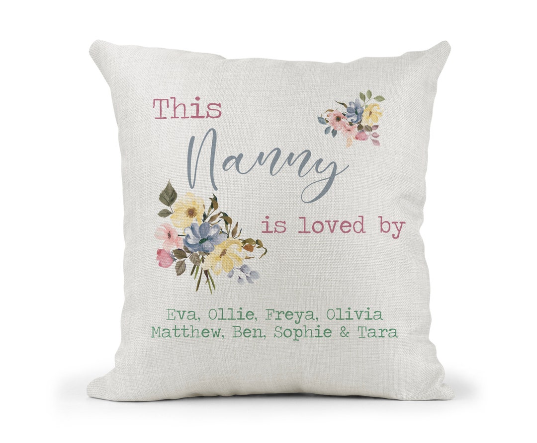 Personalised Cushion, Gran Nan Nanny Grandma Loved By.. Christmas ...
