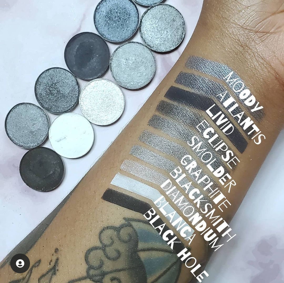 Livid - Vegan Pressed Eyeshadow Blue/gray Toned Black - Etsy