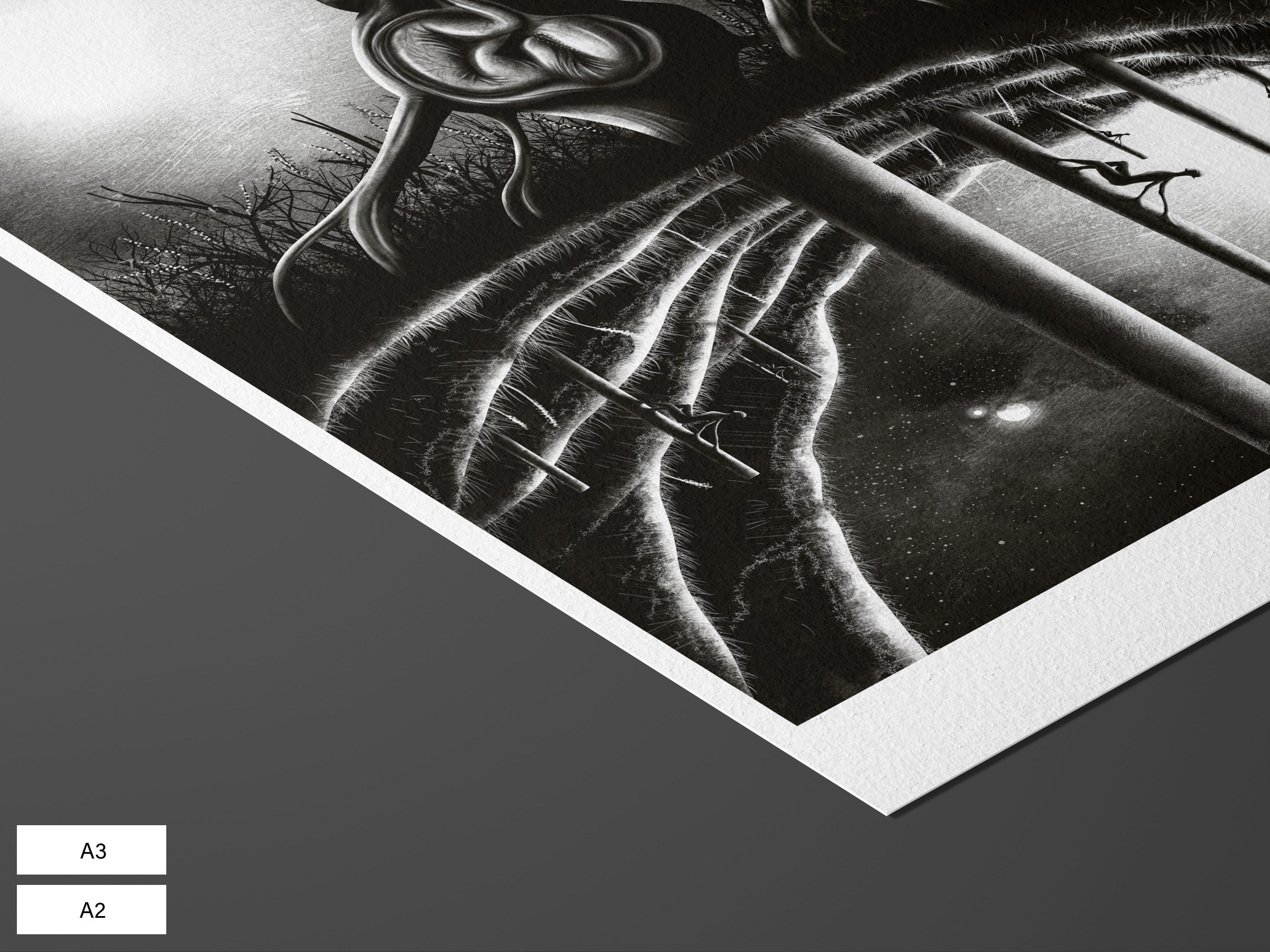 Pregnant Alien Print With Black and White Sci-fi Wall Art - Etsy