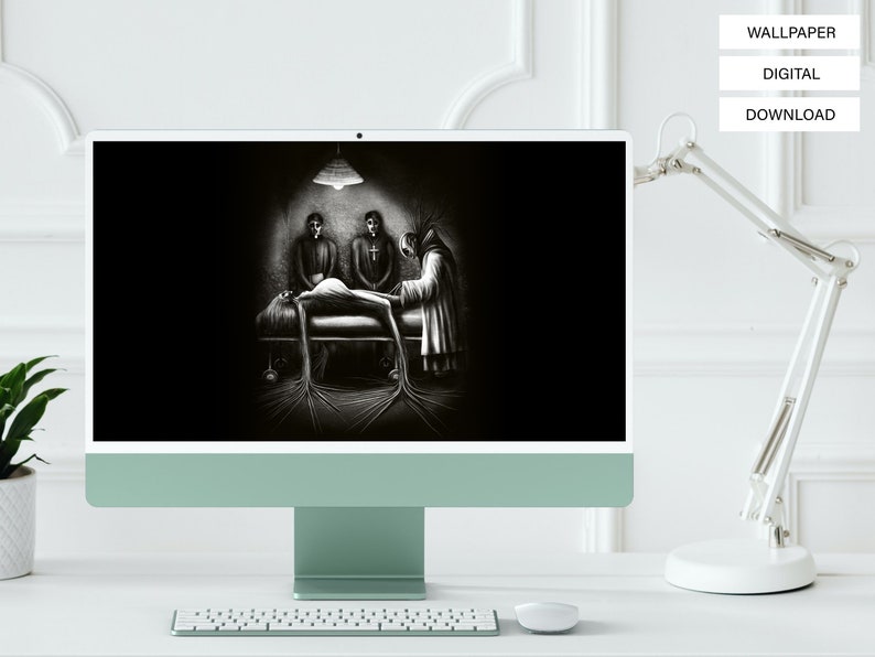 Horror Desktop Wallpaper. Evil Priests. - Etsy
