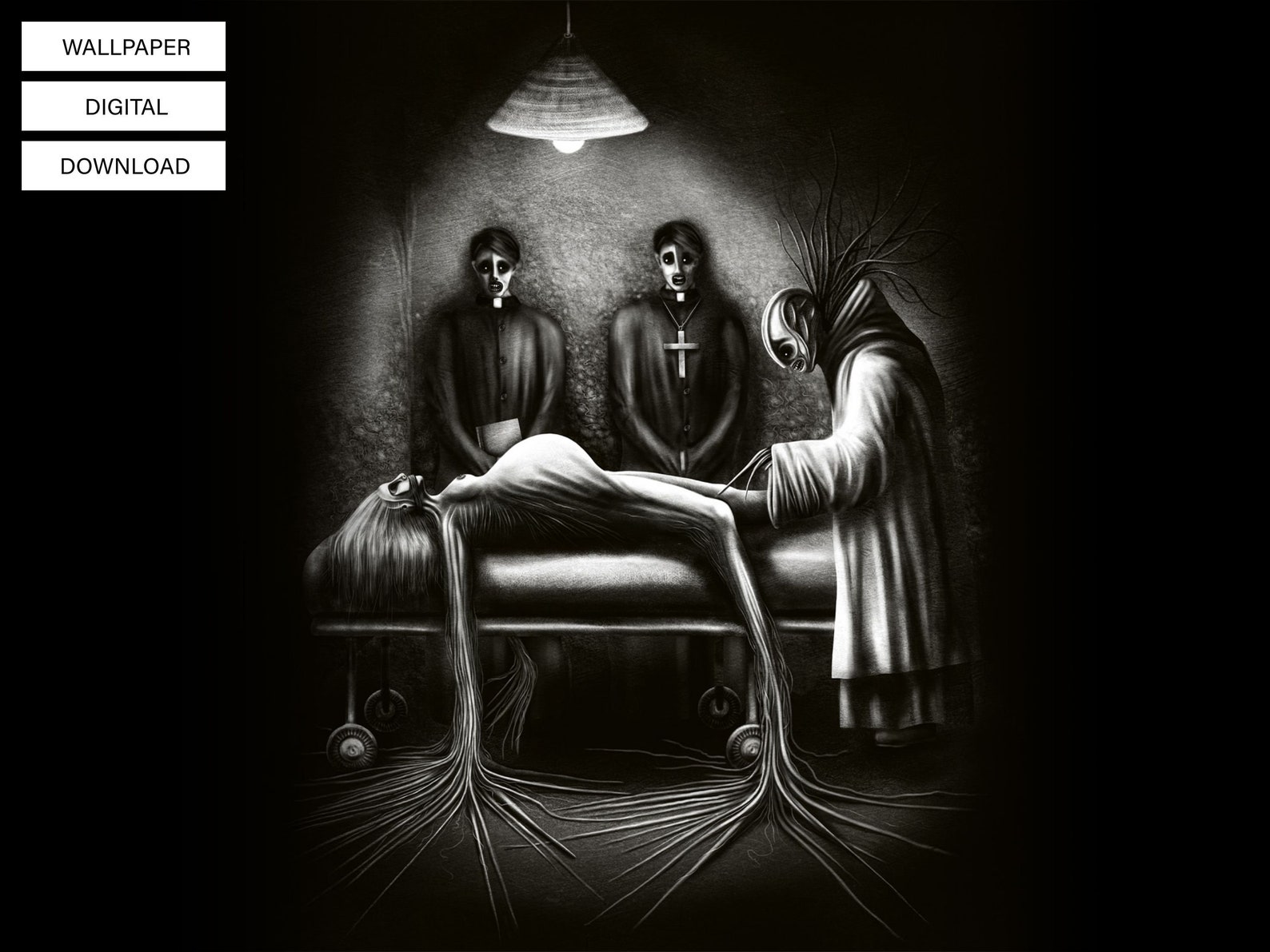 Horror Desktop Wallpaper. Evil Priests. - Etsy
