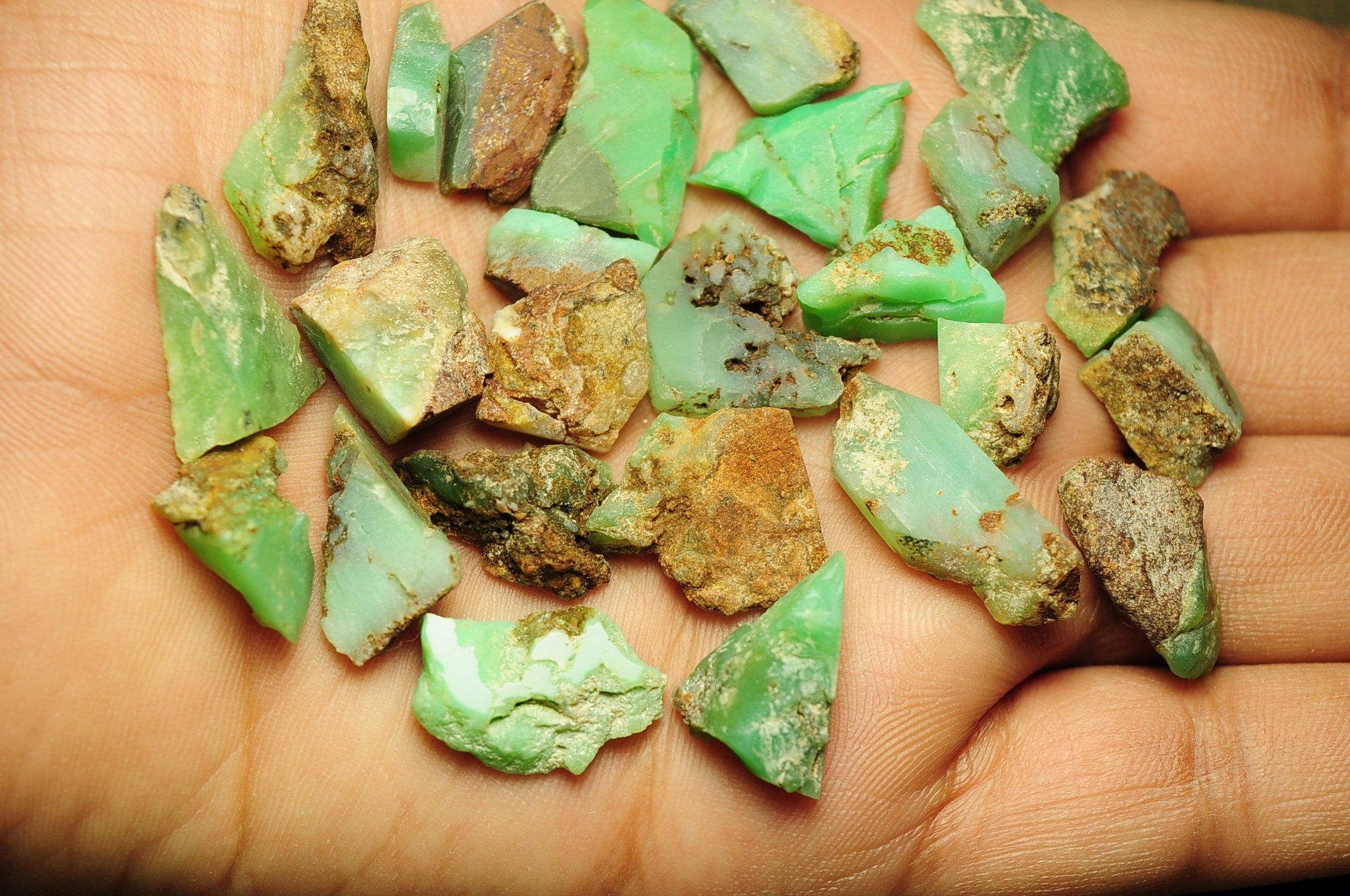 32 pcs Chrysoprase Raw stone Chrysoprase natural rough | Etsy