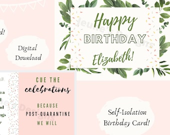 Self Isolation Birthday Card - Etsy