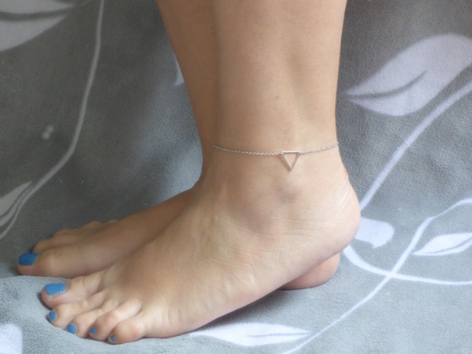 Dainty Silver Triangle Anklet Delicate Ankle Bracelet | Etsy
