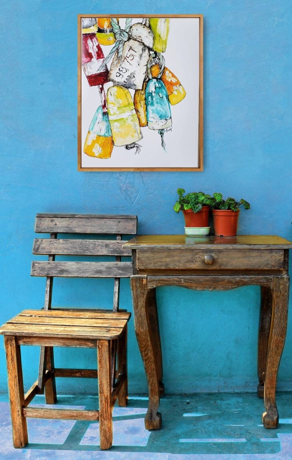 Buoy Art Print Nautical Art Print Buoy Painting - Etsy