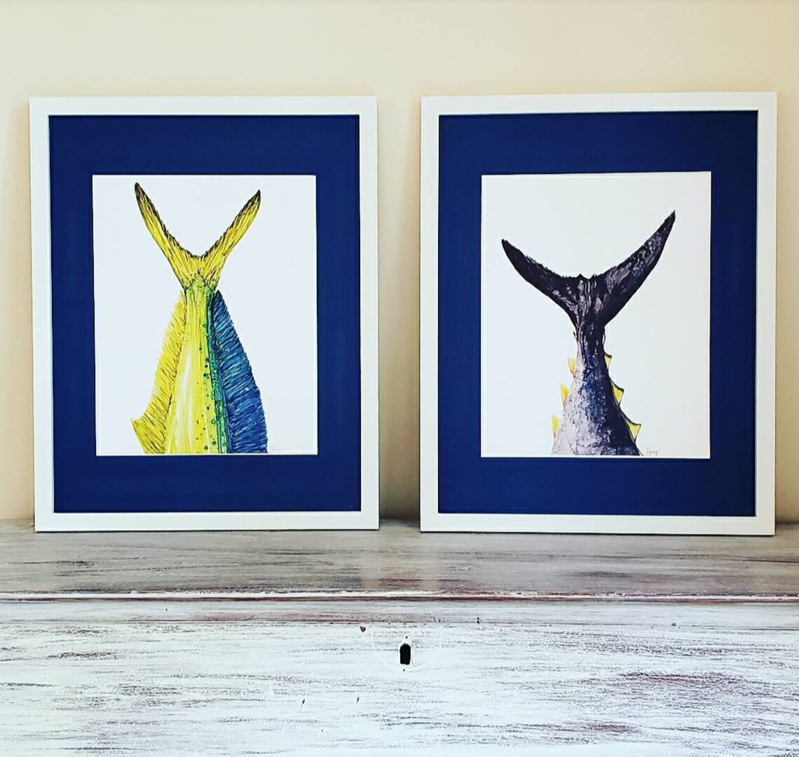 Bluefin Tuna Print, Fish Tail Print, Nautical Print, Fish Tale Series ...