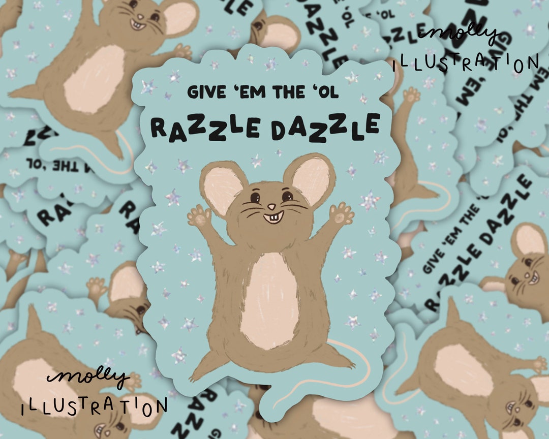 Razzle Dazzle Mouse Cartoon Glitter Waterproof Vinyl Sticker - Etsy