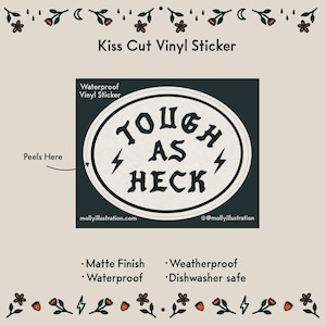 Tough as Heck Waterproof Vinyl Sticker - Etsy