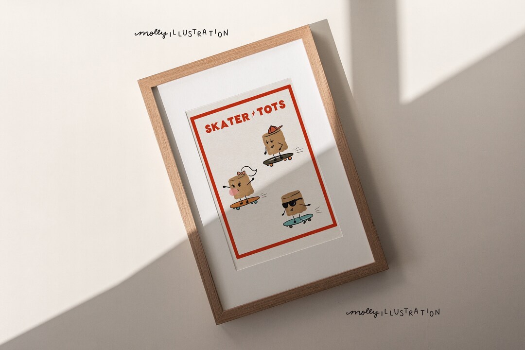Skater Tots Funny Art Print Wall Decor - Etsy