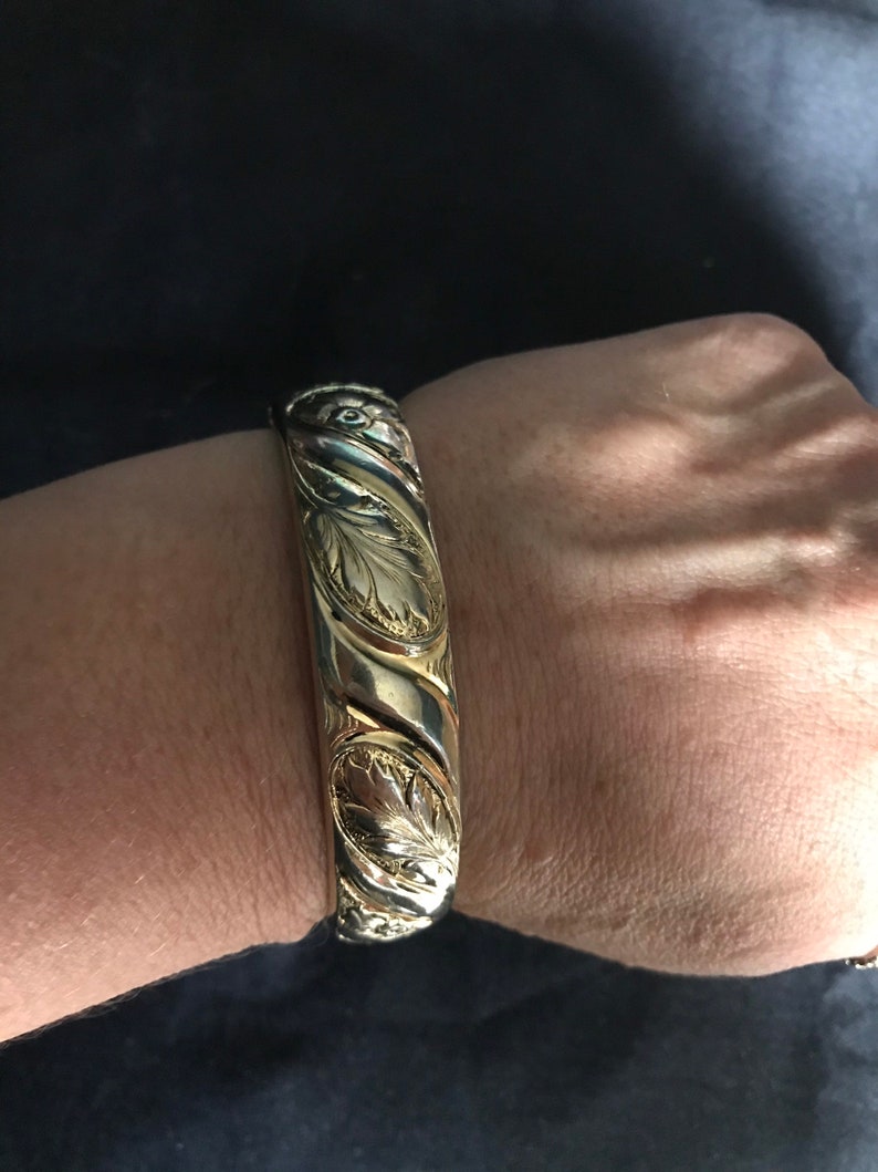 Vintage Whiting and Davis Bracelet Gold Tone Hinged Cuff - Etsy