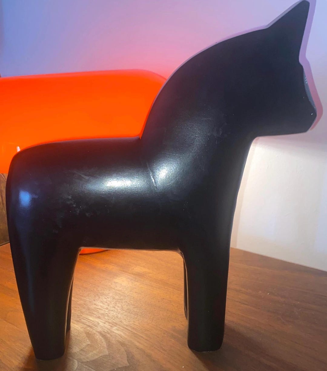 Vintage IKEA Finansiell Black Dala Horse - Scandinavian Wood Figurine ...