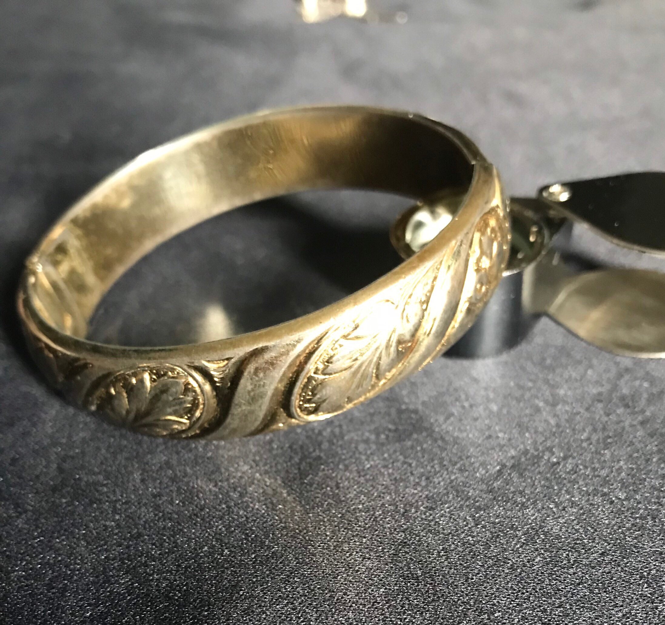 Vintage Whiting and Davis Bracelet Gold tone hinged Cuff | Etsy