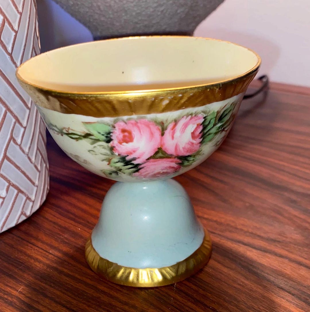 Antique German Porcelain Salt Cellar: F.E. Fruger Rose Sugar Bowl - Etsy