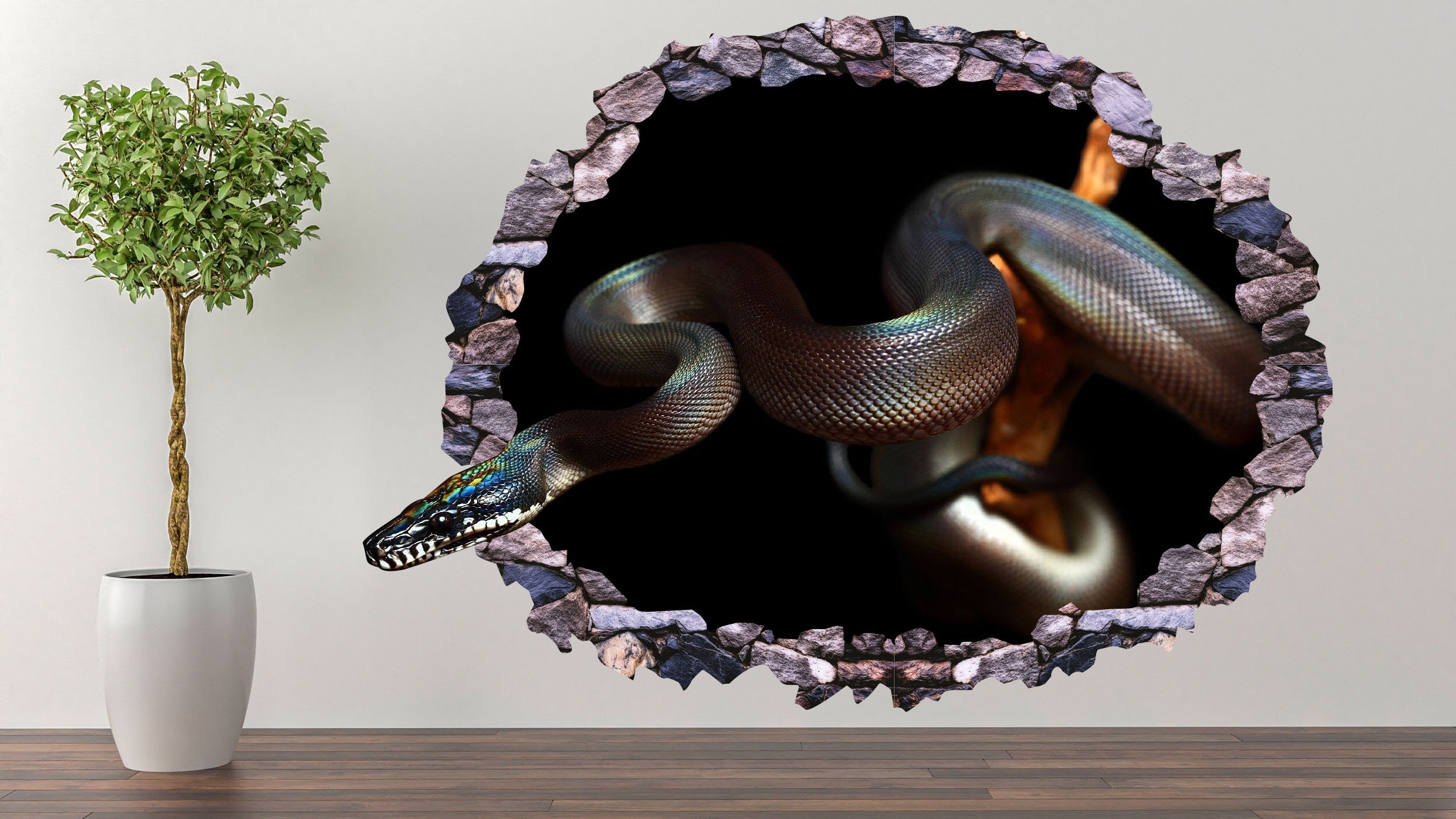 Snake Wall Decal Art Decor 3D Sticker Poster Room Mural A-386 - Etsy