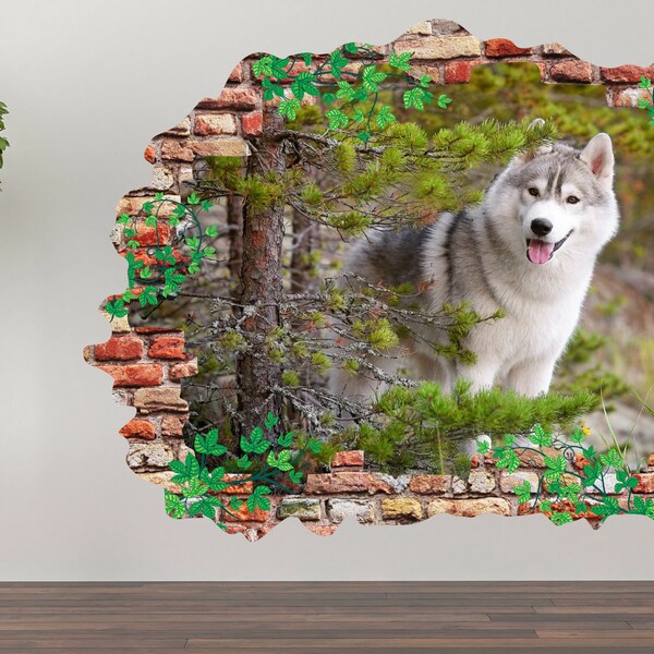 Siberian Wolf Wall Sticker - Etsy