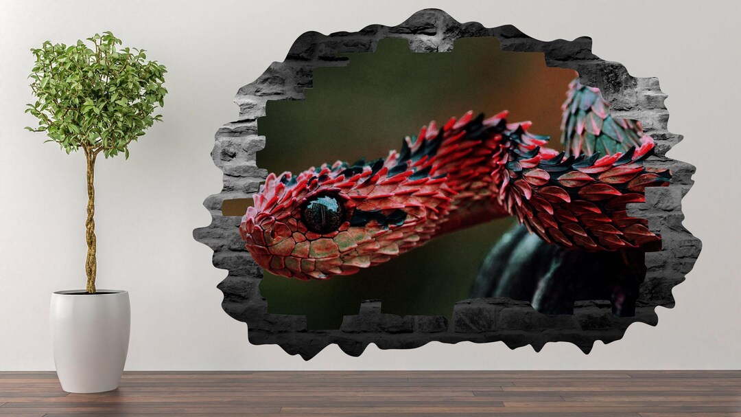 Red Poisonous Snake, Transform Your Space With a Fantastic Vinyl Wall ...