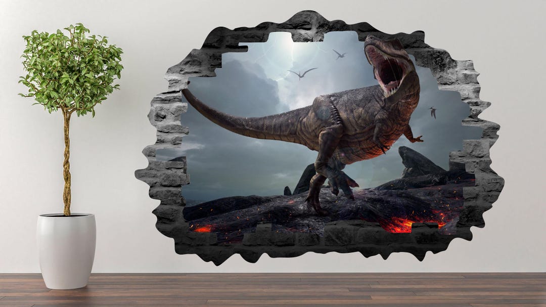 Dinosaur in the Volcano, Transform Your Space With a Fantastic Vinyl ...