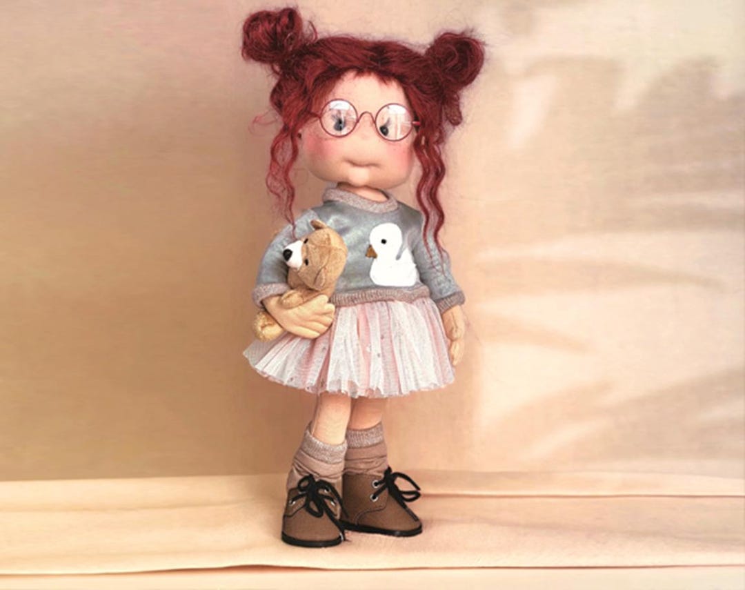 Gusia- 15" (38 Cm) -unique Handmade Doll With Motion Skeleton - Etsy