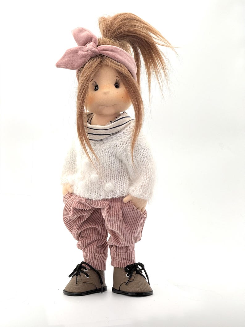 Hand-sewn Articulated Fabric Doll "clementine": Alpaca Hair, 15 Inch ...