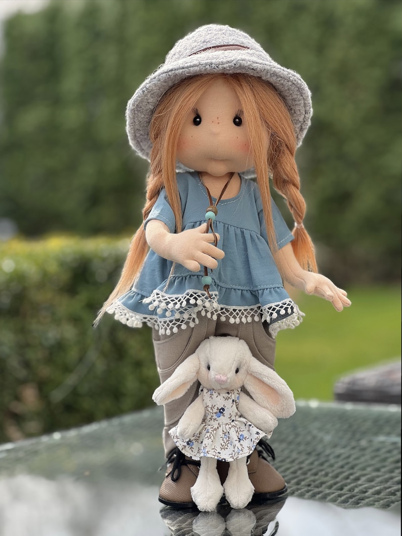 Articulated Fabric Doll Penny – Natural Alpaca Hair, Montessori Toy - Etsy