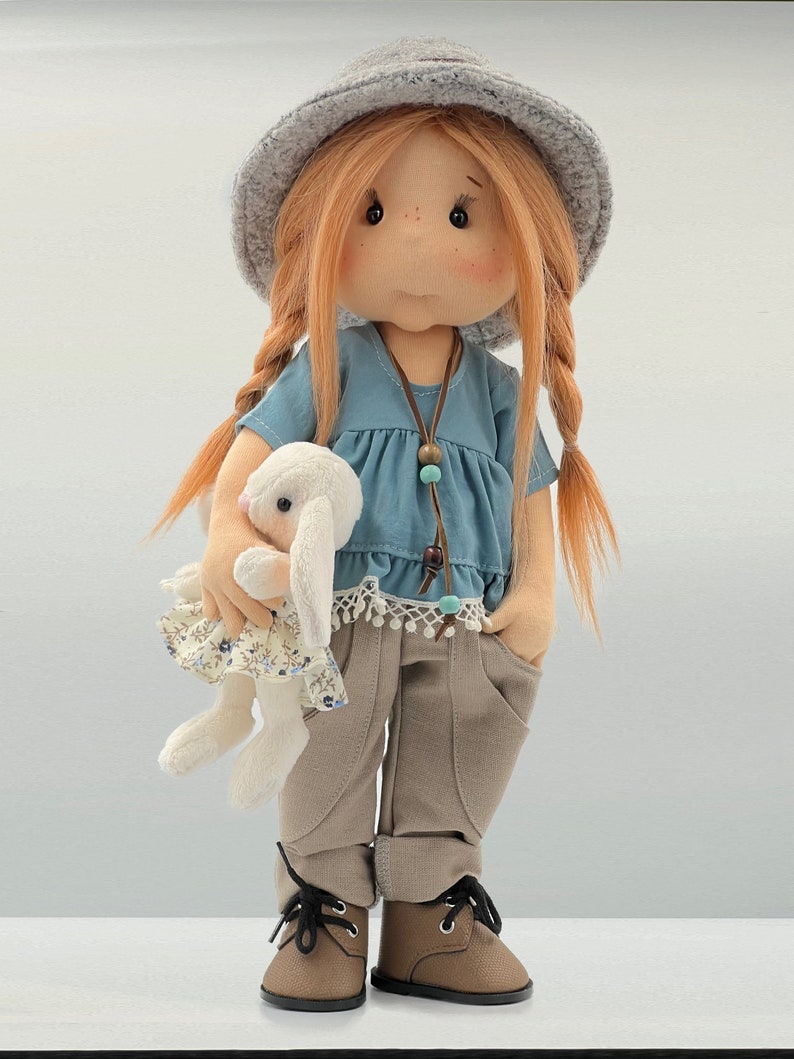 Articulated Fabric Doll Penny – Natural Alpaca Hair, Montessori Toy - Etsy