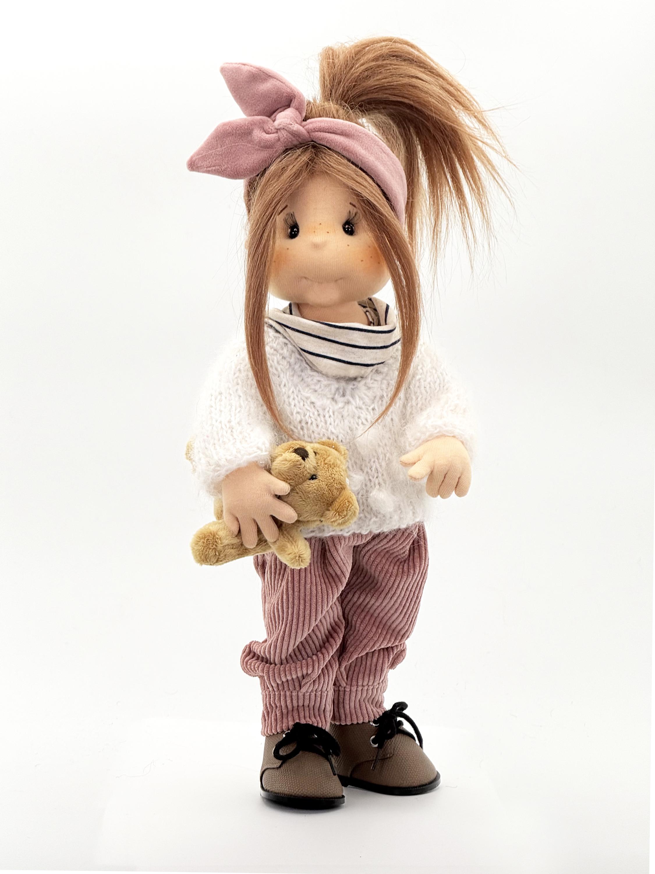 Hand-sewn Articulated Fabric Doll "clementine": Alpaca Hair, 15 Inch ...