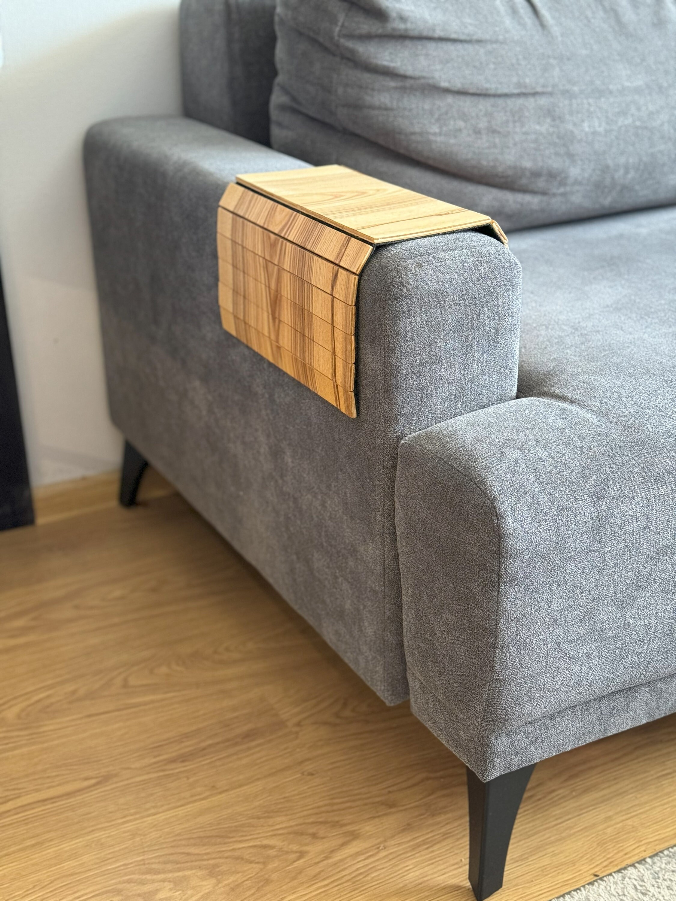 Wooden Couch Arm Rest Table, Armrest Stand With Personalization, Modern ...