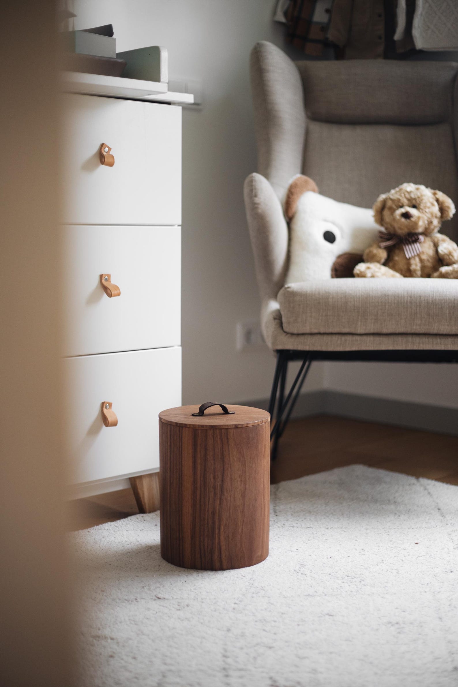 Handmade Oak Wood Waste Bin With Lid - Scandinavian Decor - Etsy