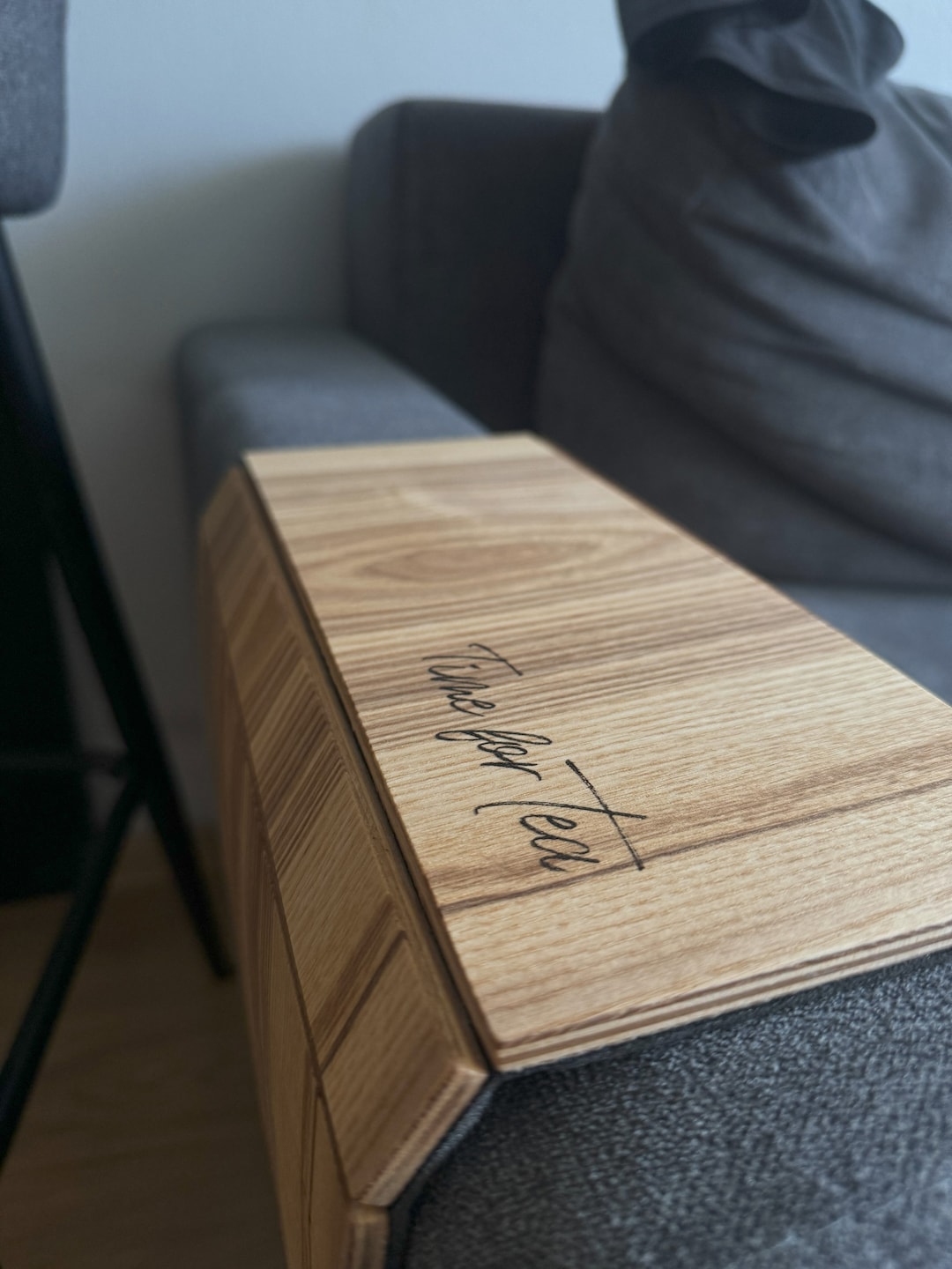 Wooden Couch Arm Rest Table, Armrest Stand With Personalization, Modern ...