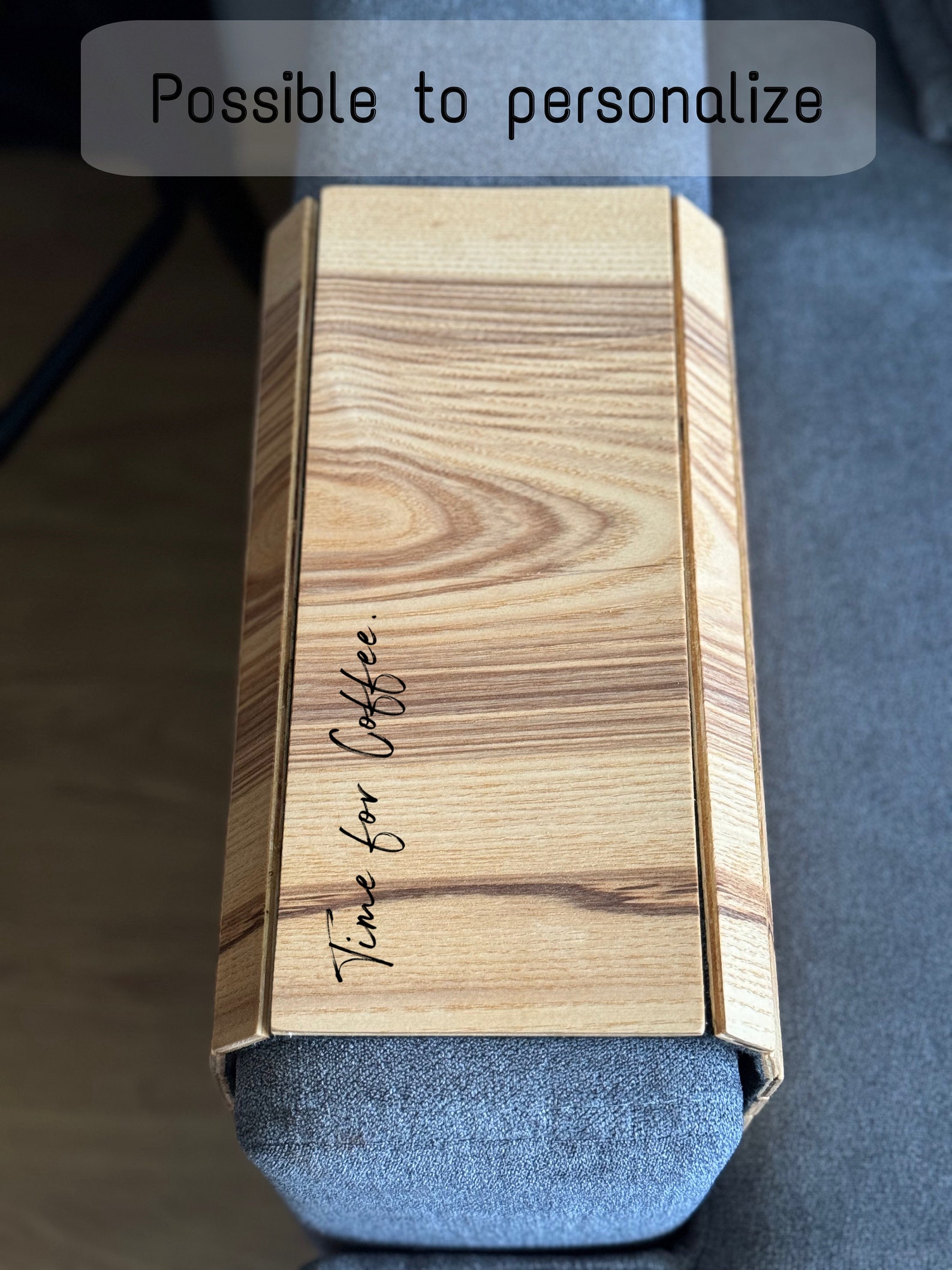 Wooden Couch Arm Rest Table, Armrest Stand With Personalization, Modern ...