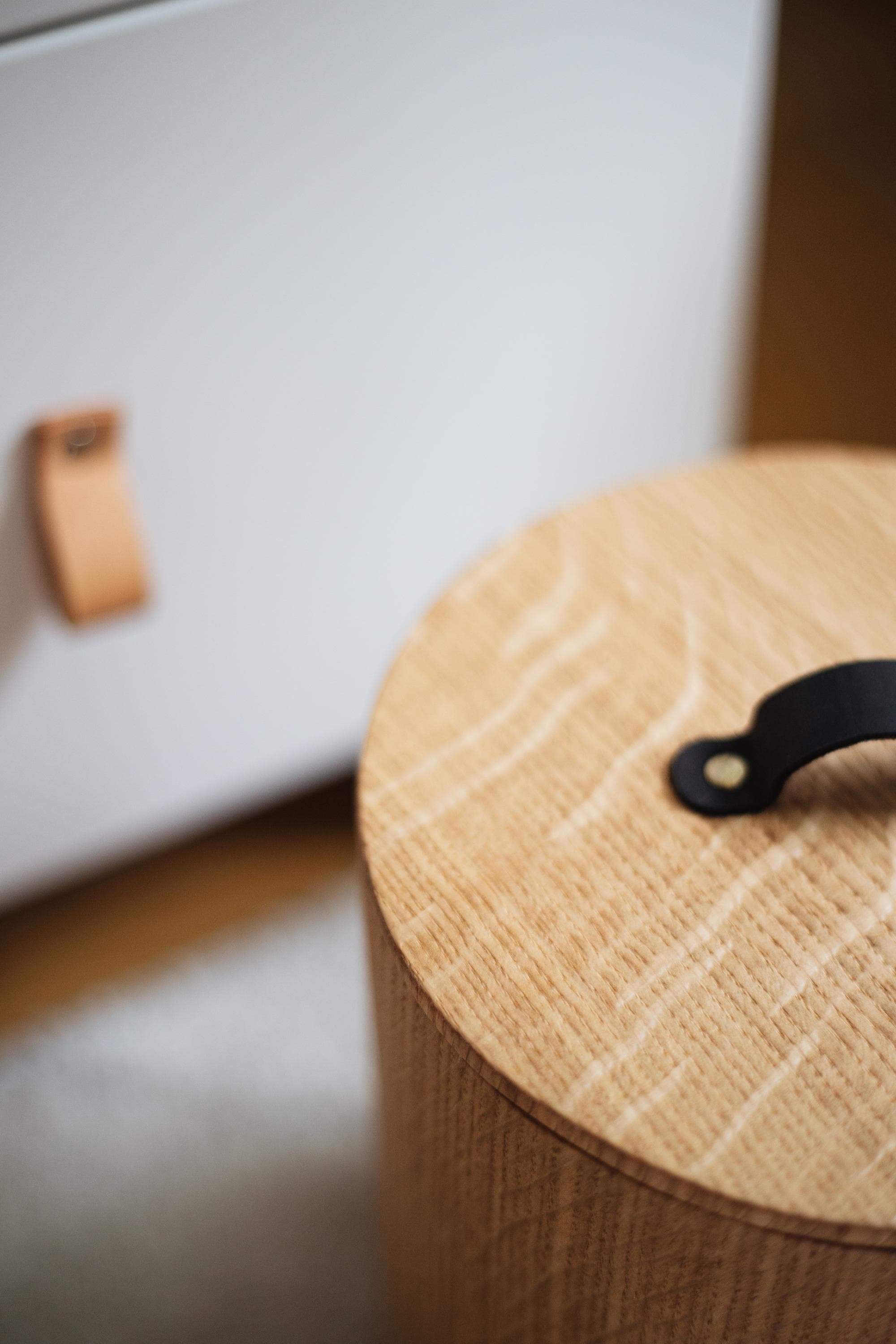 Handmade Oak Wood Waste Bin With Lid - Scandinavian Decor - Etsy