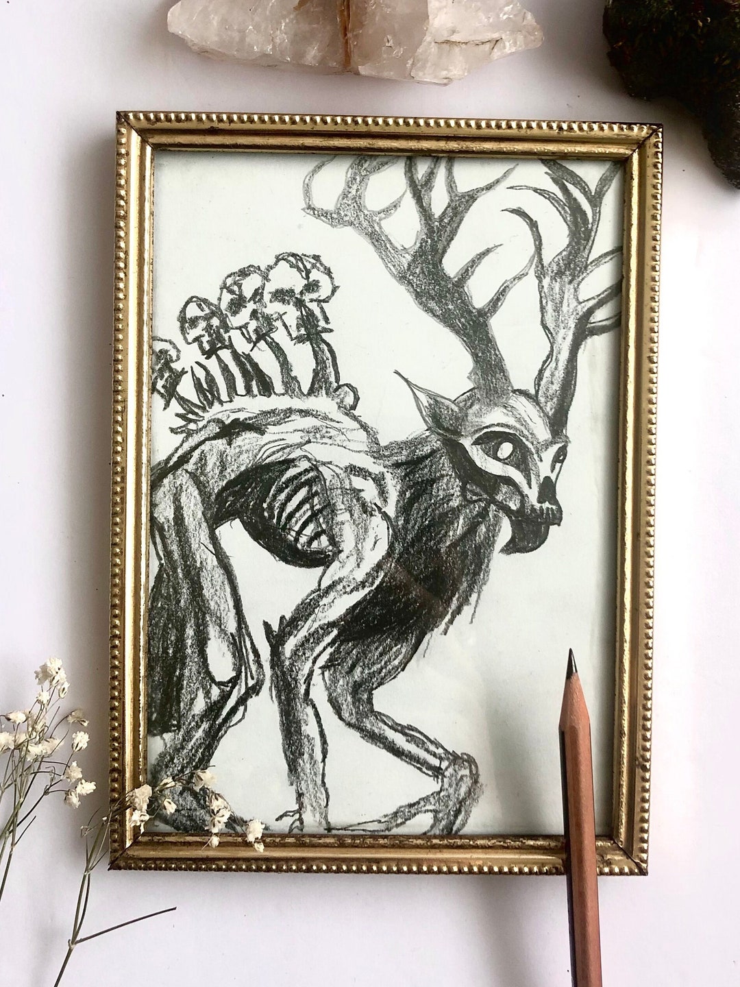 Wendigo Mythical Fantasy Art Graphite Sketch Dark Fantasy Creature ...