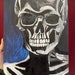 Vibrant Skeleton Acrylic Painting on Dark Blue Canvas - Etsy