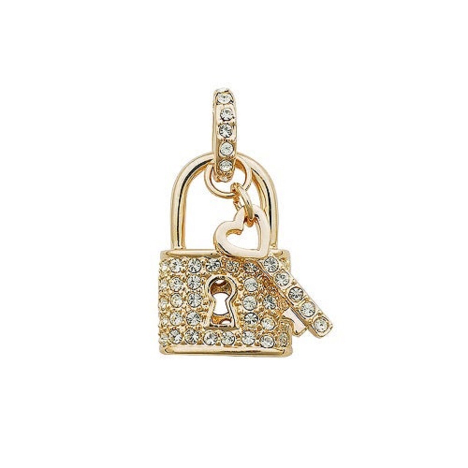 Crystal Lock and Key Necklace - Etsy