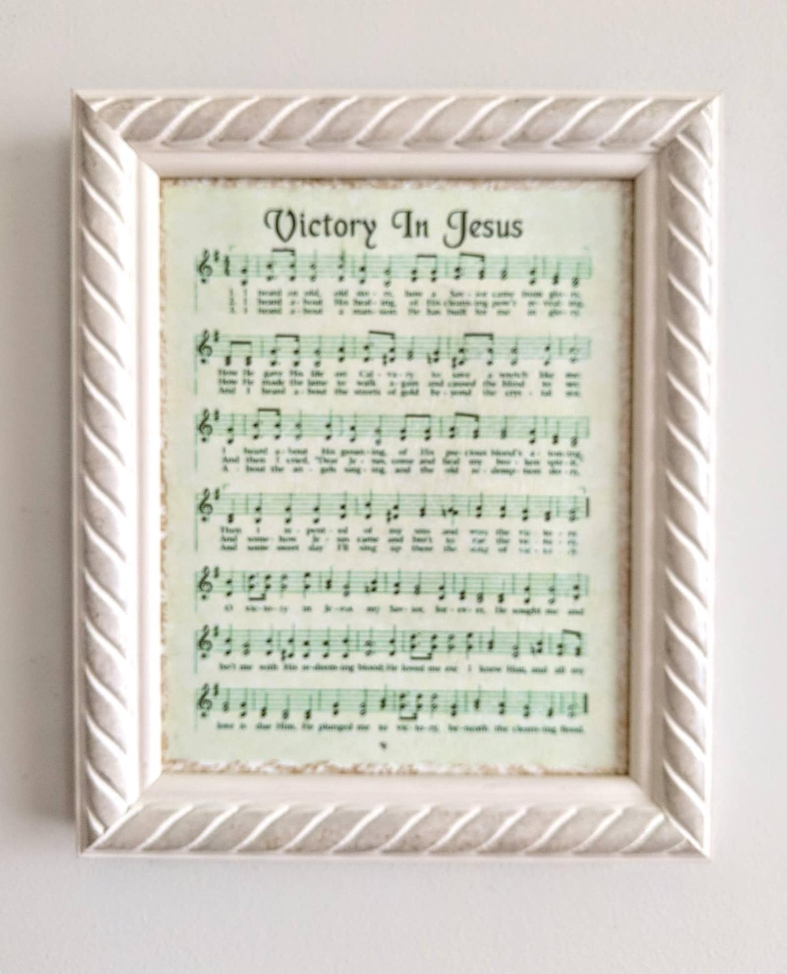 Victory in Jesus Hymn wall art Framed wall art Hymn lyrics | Etsy