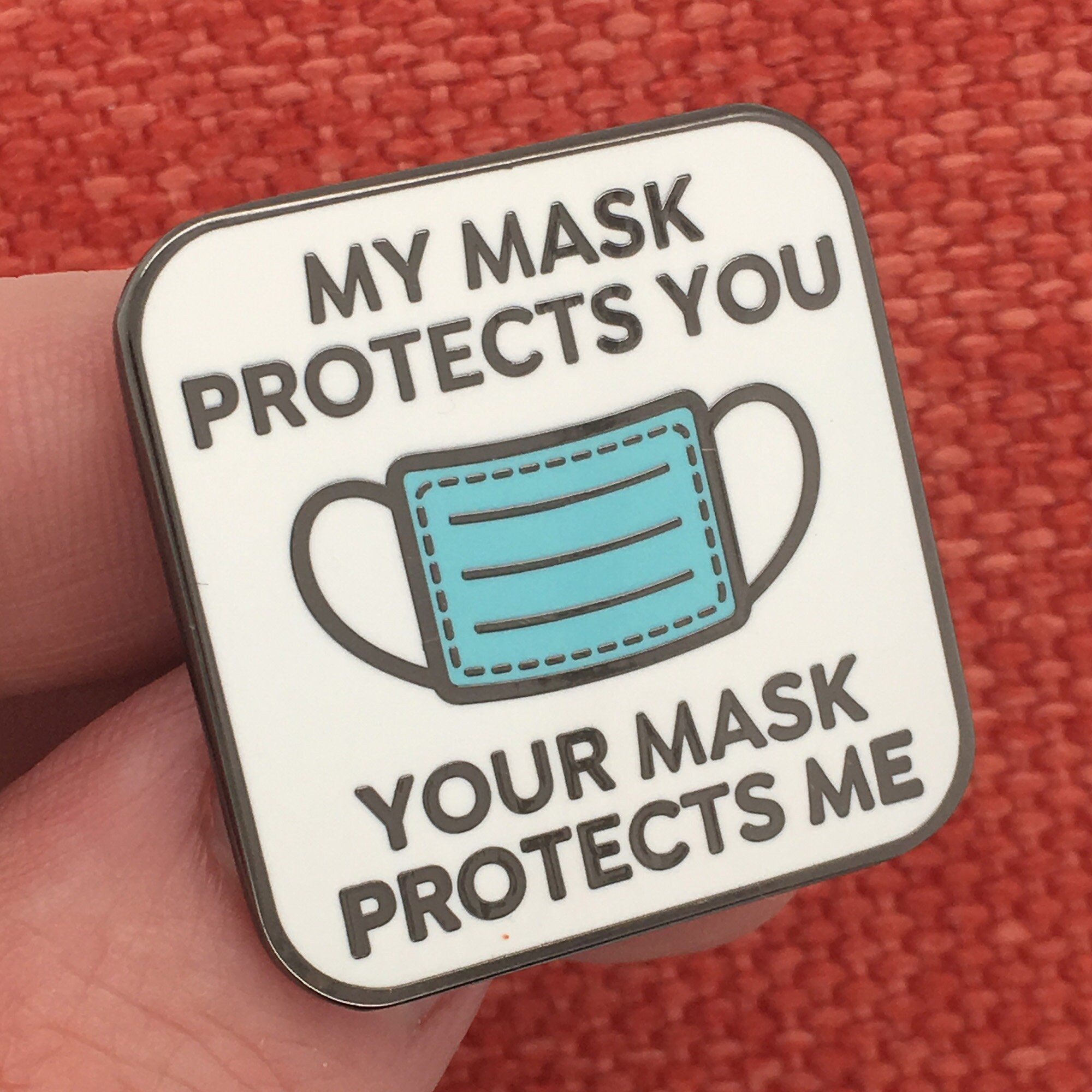My Mask Protects You Your Mask Protects Me Pin - Etsy