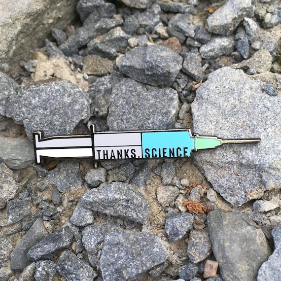 Thanks Science Vaccine Syringe Pin | Etsy
