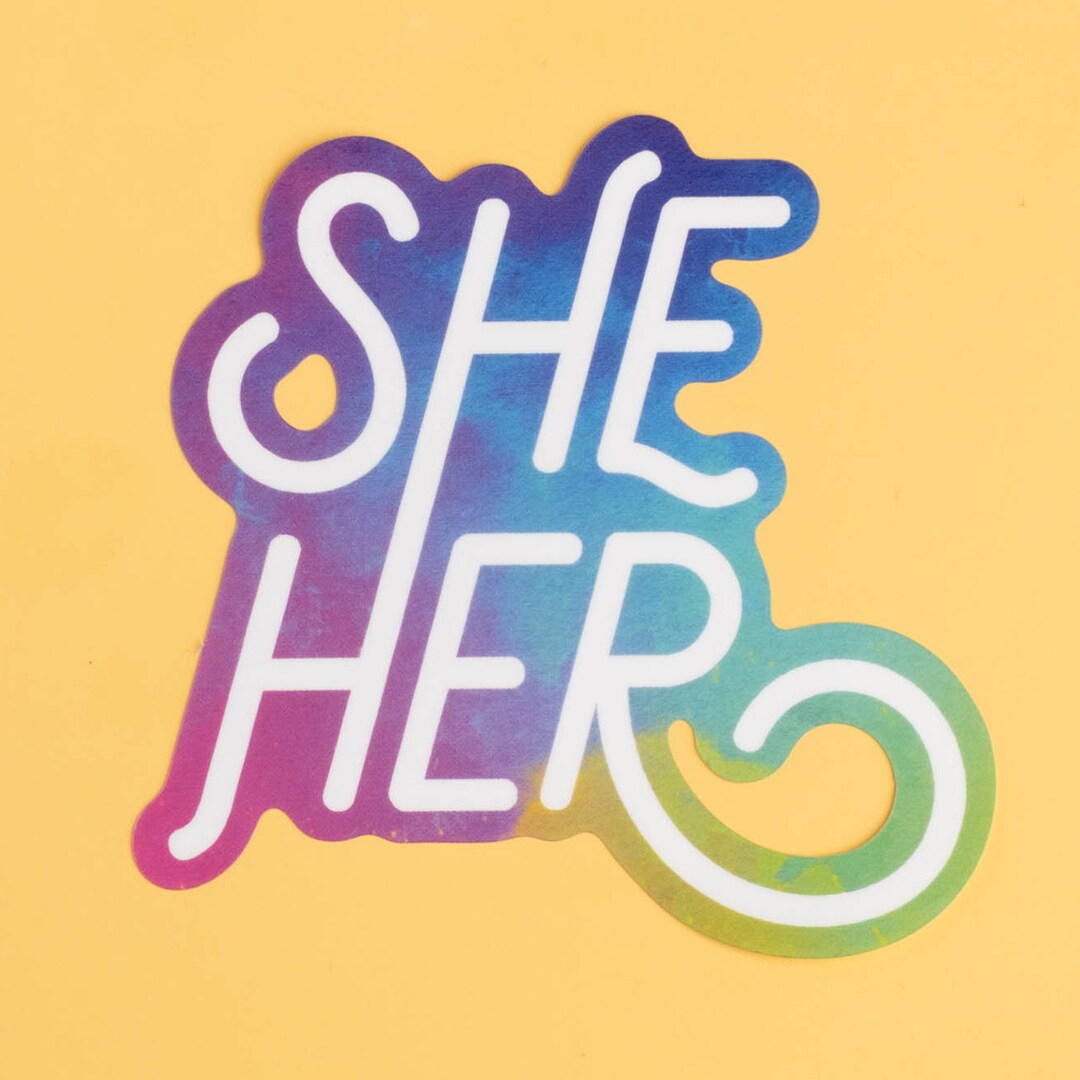 Hojas de pegatinas de pronombres Ella / Ella Paquete de 3 - Etsy España